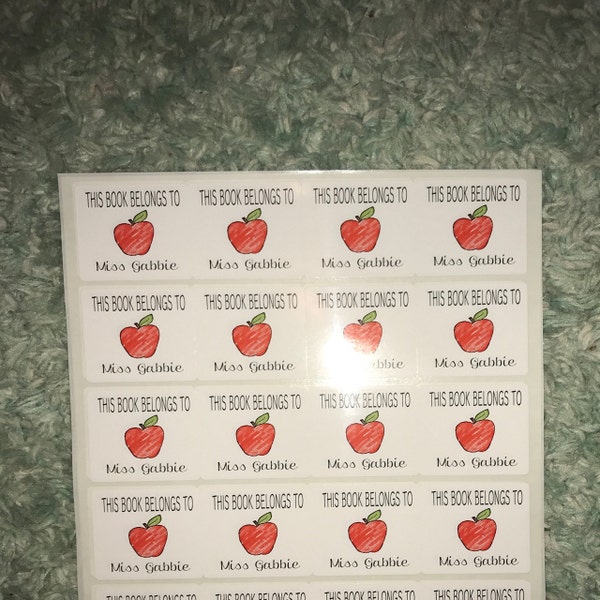 Teacher Gift - This Book Belongs to Label Stickers - 2" X 2" White ...