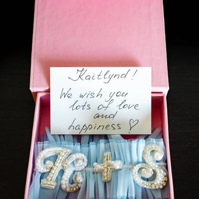 Fantasy off White Wedding Garter With Sparkling Dangles, Luxury ...