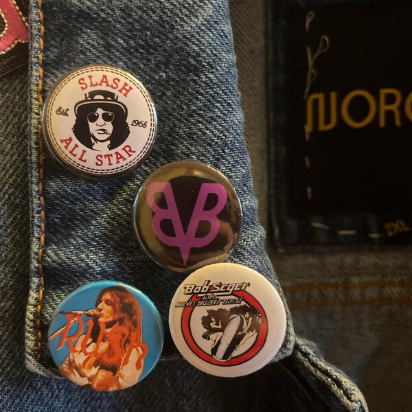 BAND LOGO Pins Rock Punk Metal Pop Music Pins Any Band Choose Your Own ...