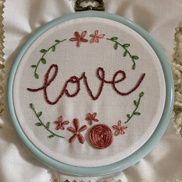 Love Embroidery Pattern PDF With Instructions Instant Digital Download ...