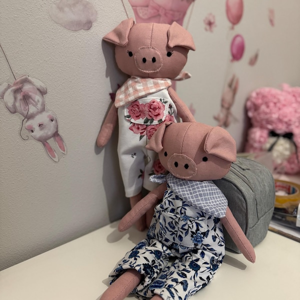Pig Sewing Pattern PDF - Make a Pig Doll / Stuffed Animal Toy / Farm ...