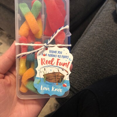 12 Fishing Birthday Favor Thank You Tag Thank You for Making My Party ...