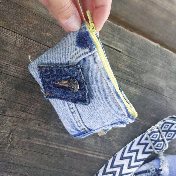 Denim Wallet , Jeans Coin Purse , Jeans Pouch , Upcycled Wallet , Mini ...