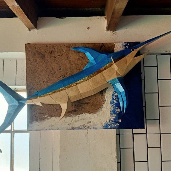 Swordfish Paper Sculpture,printable PDF Template,handmade Sea Animal ...