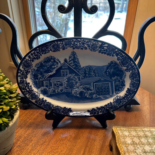 Custom House Portrait Platter, Hand Painted Porcelain Plate, House ...