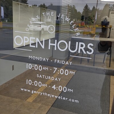 Hours Decal Custom Business Hours Decals Store Hours Vinyl Decal Custom ...