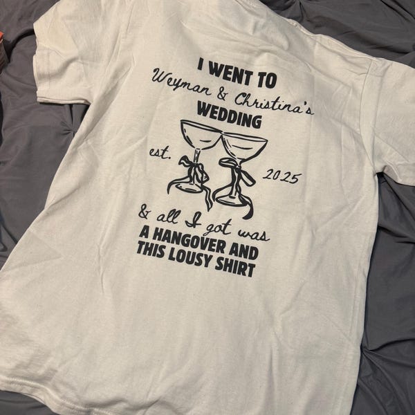 Custom Wedding Shirt Cocktail Wedding Tshirt Toss Wedding Merch Newly ...