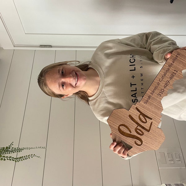 Custom Realtor Key Sign- Wood Key Sign- Sold Home Key Sign- Home Sweet ...