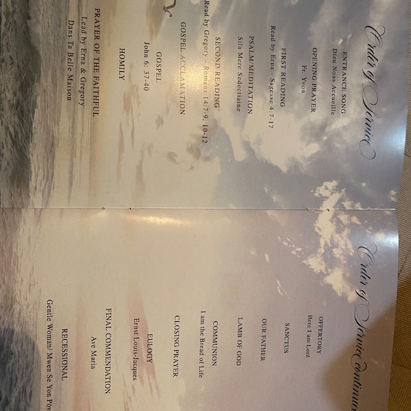 Gold Cross Funeral Program Template Greenery Funeral Memorial Program ...