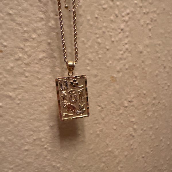 Tricolor 10k/14k Solid Gold Lucky Charm Pendant: Good Luck Amulet - Etsy