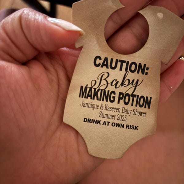 Caution Baby Making Potion (my Large Onesie Shape Tag) 2 1/2" X 3 1/2 ...