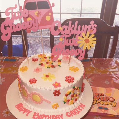Two Groovy Cake Topper, Groovy Cake Topper, Second Birthday Cake Topper ...