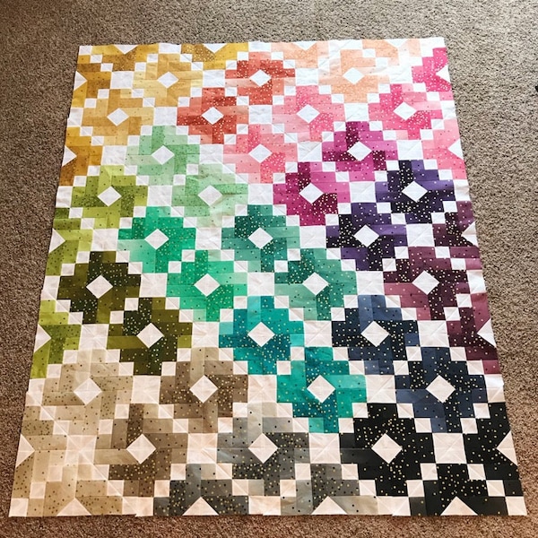 Ombre Gems PDF Quilt Pattern/ Modern Quilt Pattern/ Ombre Quilt Pattern ...