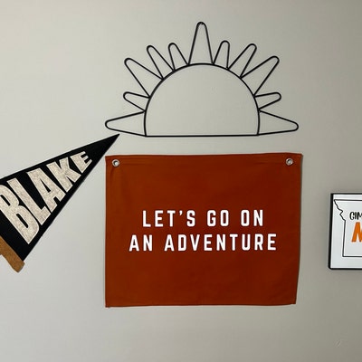 Custom Name Pennant block Letter - Etsy