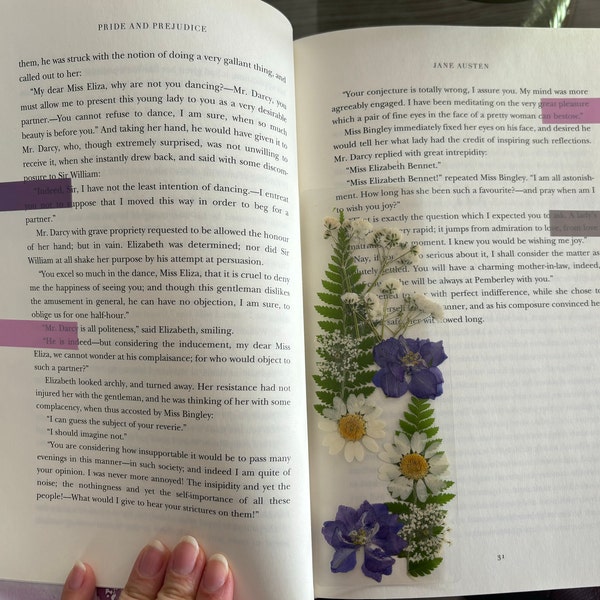 Pressed Floral Bookmarks | Real Dried Flowers | Gift for Readers | Book ...