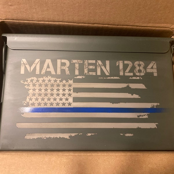 Engraved Ammo Box Police Officer Law Enforcement Badge Cop Fireman EMT ...