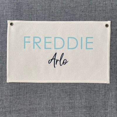 Baby Name Flag Custom Name Banner Nursery Name Sign Linen - Etsy