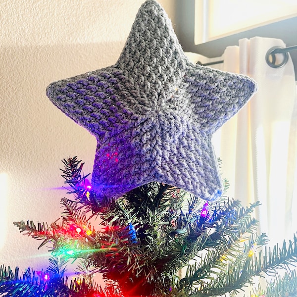 CROCHET PATTERN // Christmas Tree Topper, Crochet Star, Holiday Crochet ...