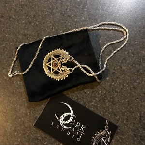 Black Metal Trident Pendant Lucifer Thelema Necklace , Satanic Dark ...