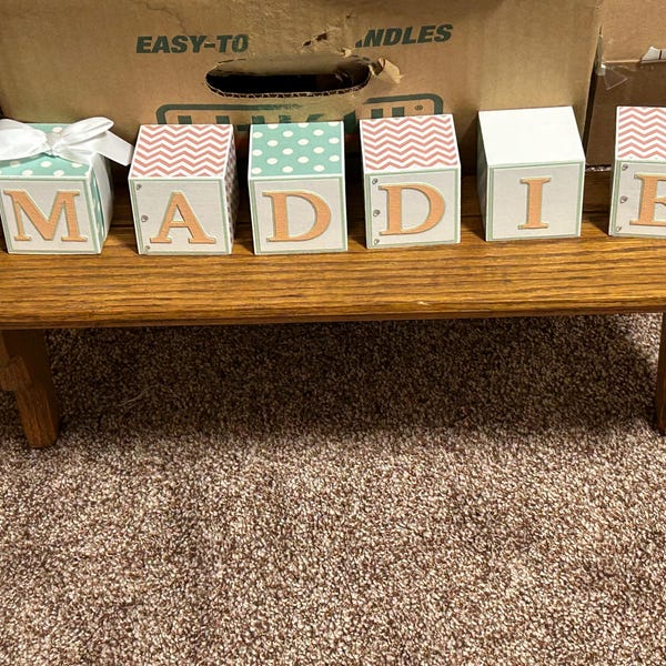 Custom Baby Name Blocks Baby Gift Baby Shower Newborn Nursery ...