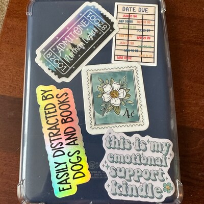 Easily Distracted by Dogs and Books Sticker, Funny Holographic Sticker ...