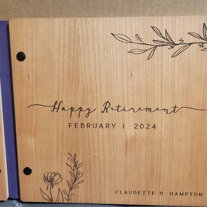 Personalized Retirement Gift, Wooden Guest Book With Custom Engraved ...