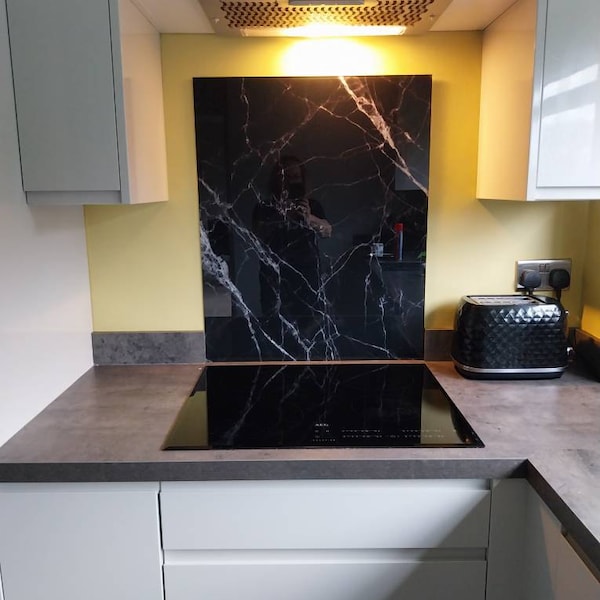 Kitchen Glass Splashback Toughened and Heat Resistant Tile Cooker Panel ...