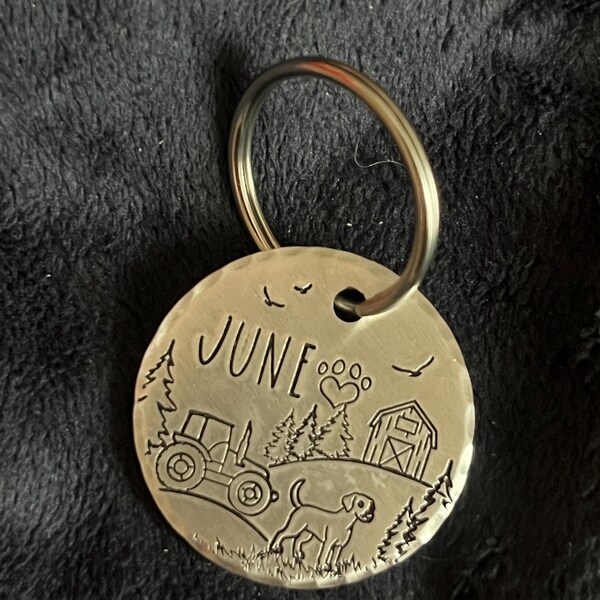 Pet ID Tag - Mountain - Moose - Forest - Dog Tag - Dog Collar Tag - Pet ...