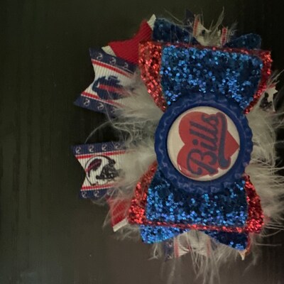 Dallas Cowboys Inspired Streamer Bow With a Faux Leather Bow - Etsy