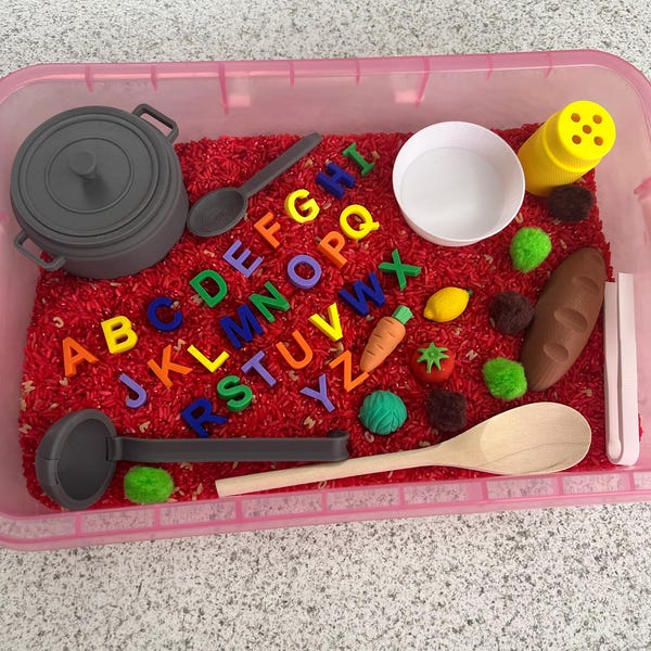 Alphabet Soup Sensory Bin - Interactive Play Kit for Kids | Educational ...