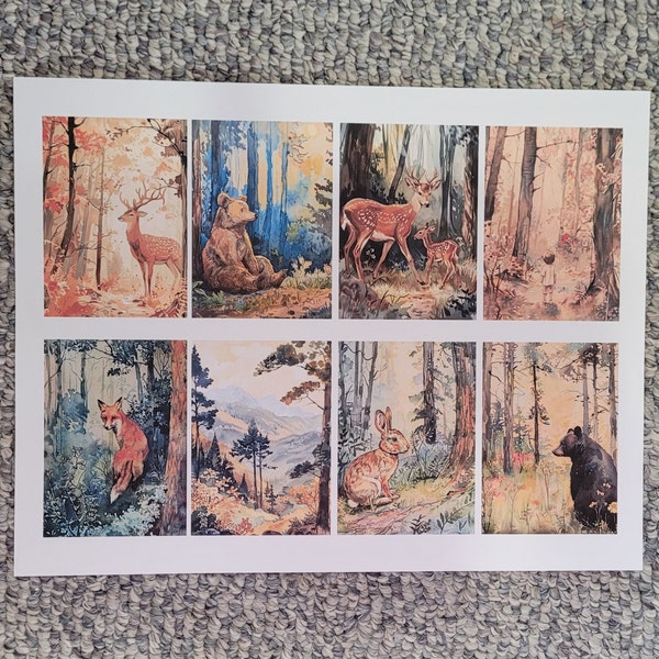 Woodland Creatures Junk Journal Atcs Instant Download Forest Ephemera ...