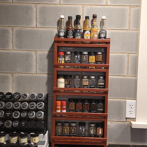 Large 5-tier Spice Rack for Kitchen, Wall Mounted - Etsy