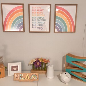 Personalized Affirmations for Kids Wall Art Set of 2 Prints ...