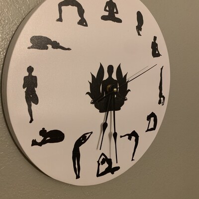 Day&night Yoga Clock Vinyl Yoga Wall Clock Yoga Gift Gift - Etsy