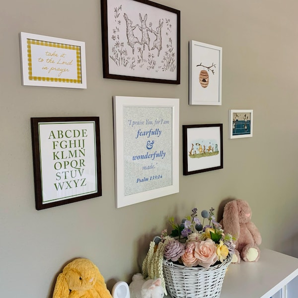 French Country Gallery Wall Art Set: Vintage Pink Wall Decor (digital ...