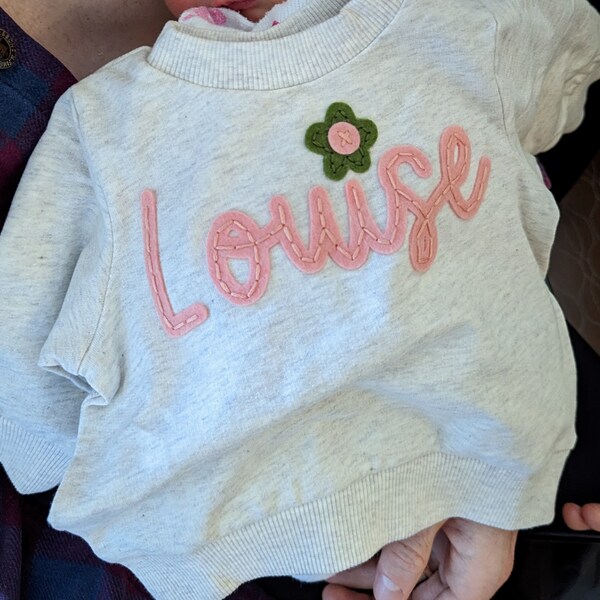 Custom Hand-embroidered Baby Toddler Sweatshirt | Personalized Baby ...