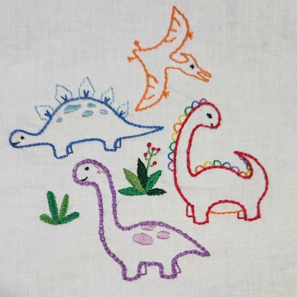 Dinosaur Hand Embroidery Pattern, Dino Needlework (PDF Pattern) - Etsy