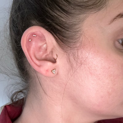 Geometric Set of 3 Studs Small Stud Earrings Dainty - Etsy