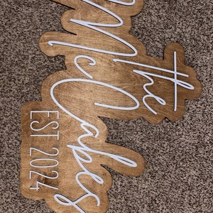 Large Last Name Sign, Cut Out Last Name Sign, Wedding Name Sign, Double ...