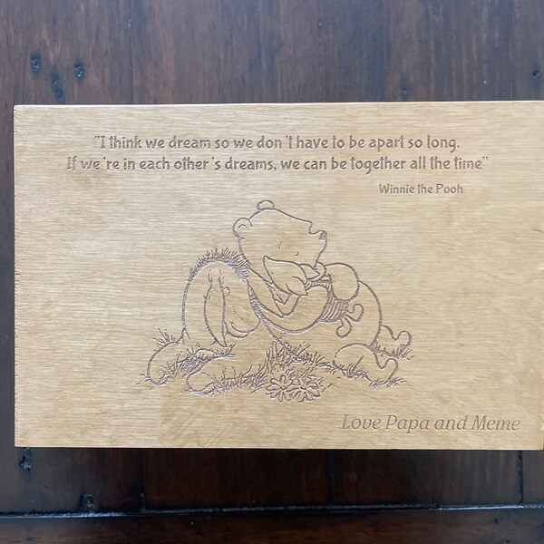 Custom Quote Wooden Box, Baby Memory Box, Winnie the Pooh Quote ...