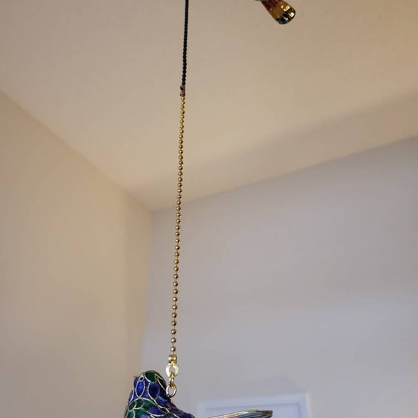 Value Arts Handmade Cloisonne Purple Singing Bird Fan Pull - Etsy