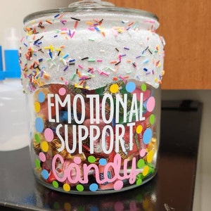 Personalized Funny Glass Candy Jar for Emotional Support, Custom Office ...