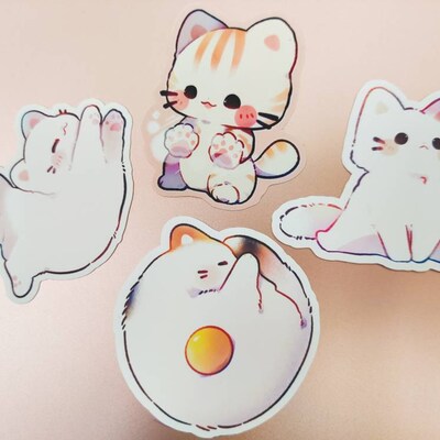 Sitting Kitty Vinyl Sticker/ Laptop Stickers/ Cute Stickers - Etsy