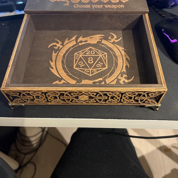 Dice Rolling Tray Wood, Dice Tray Wood, Dice Tray Dnd, Dice Tray and ...