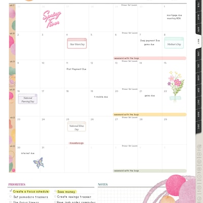 Weekly Planner Printable Minimalist, Digital Planner iPad Weekly ...