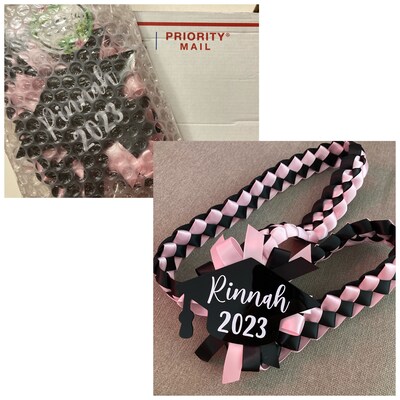 Single Ribbon Lei Acrylic Graduation Cap - Etsy