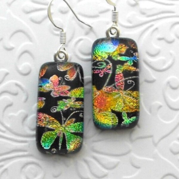 Fused Glass Pendant - Dichroic Fused Glass Necklace - Fused Glass ...
