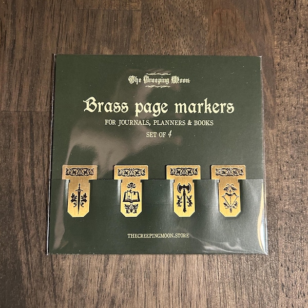 Brass Page Markers Set, Index Tabs, Brass Clips, Journal Clips, Journal ...