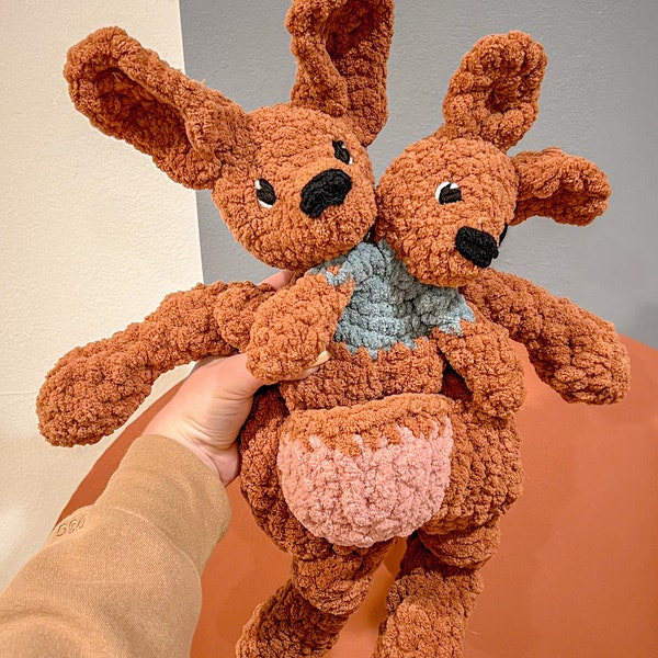 Kith + Kin Knotted Lovey — Crochet Kangaroo PATTERN - Etsy