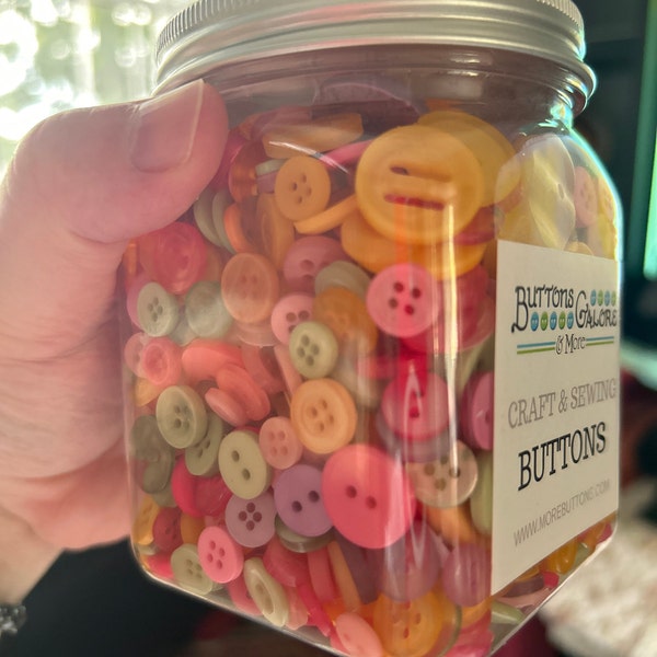 Buttons Galore Bulk Summer Pastel Color Buttons in Jumbo Cookie Jar for ...